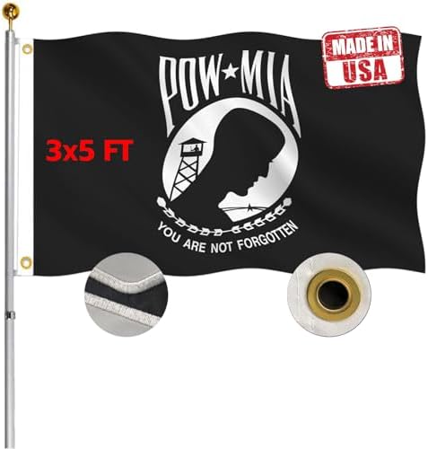 Amazon.com : Hypoth Embroidery Double Sided Pow Mia Flag 3x5 Outdoor ...