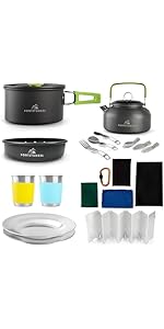 Amazon.com : Mess Kit for 2 Person - Camping Kitchen and Utensil Set ...