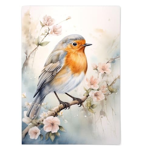 Amazon.com: Robin Wall Art Print - Robin Print Poster Unframed ...