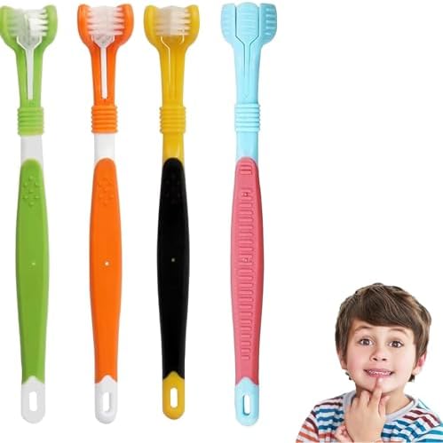 4 Pcs 3 Sided Autism Toothbrush, Chewable Toothbrush, Efficient ...