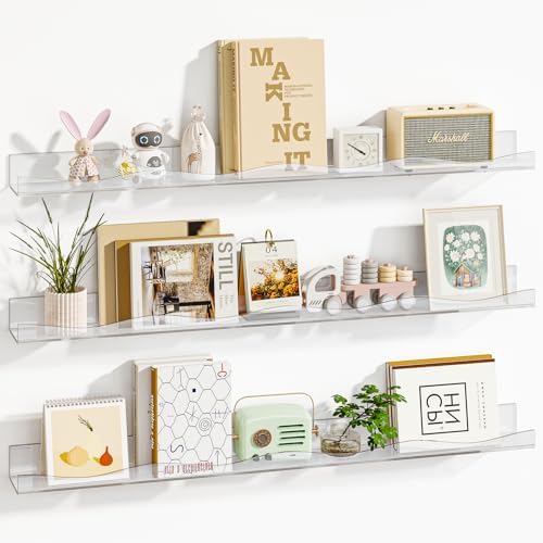 Amazon.com: Thyle 6 Pcs 36 Inch Acrylic Floating Shelves Kids Wall ...