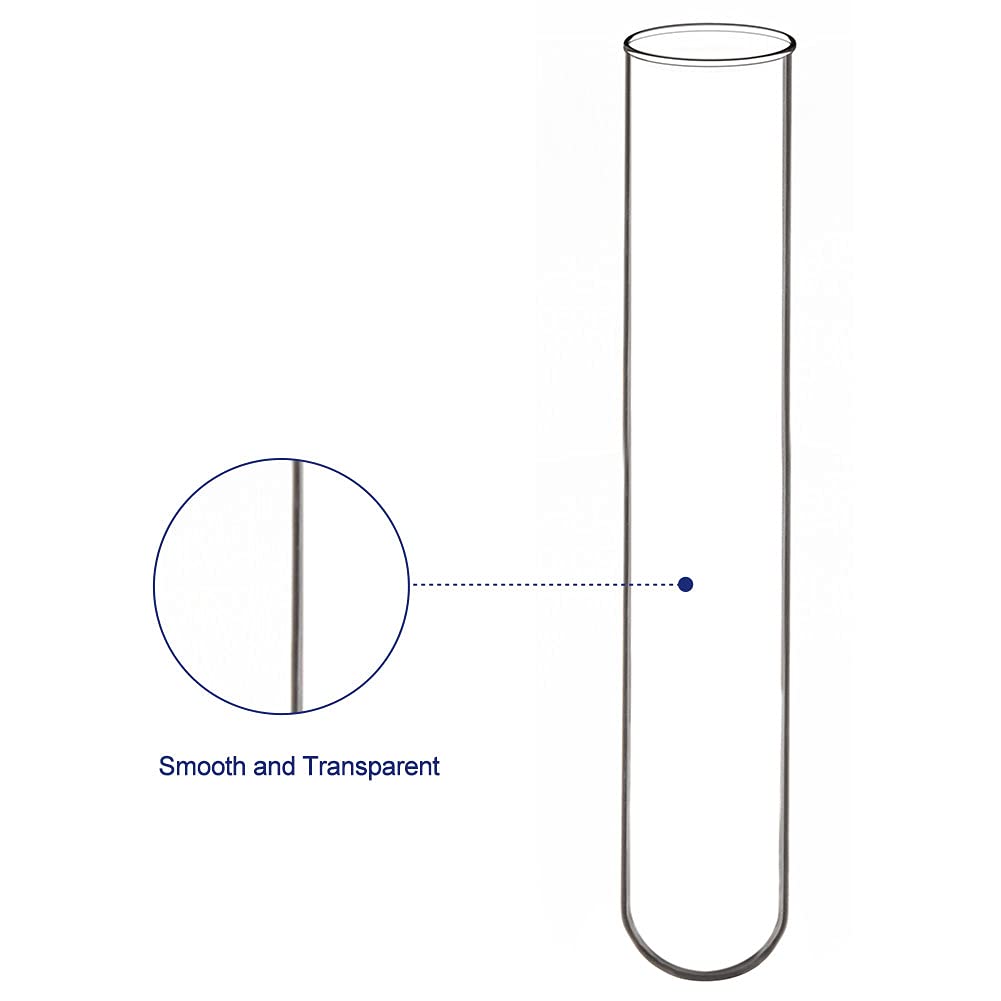 Labasics 15 Pack Borosilicate Glass Round Bottom Test Tubes, 30 mm OD X ...
