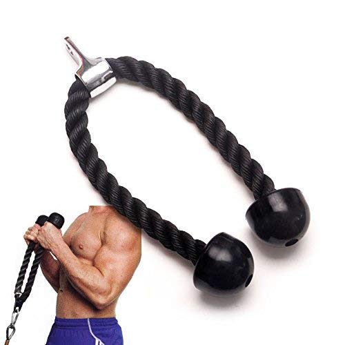 WANGZAIZAI 70 cm Handle Triceps Rope Pull Rope, Heavy Duty Triceps Rope ...