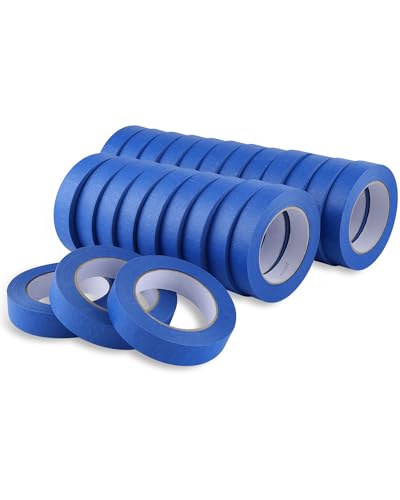 Lichamp 24-Piece Blue Painters Tape 1 inch, Blue Masking Tape Bulk ...