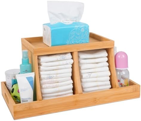 Amazon.com: Three colors Diaper Caddy Organizer, Wooden Diaper ...