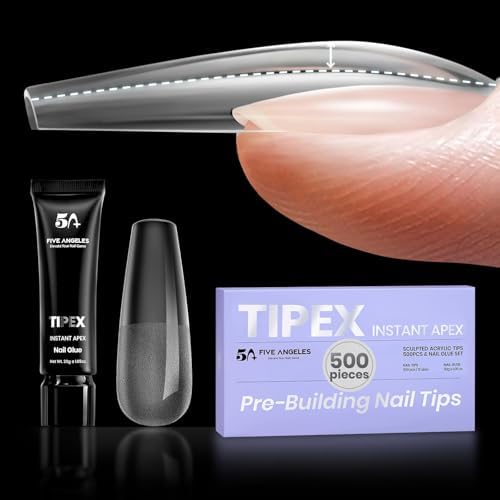 Amazon.com: Five Angeles Tipex Instant Apex Gel Nail Tips Kit – 500pcs ...