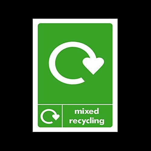 Mixed Paper & Card Recycling Sticker/Self Adhesive Sign - Environment ...