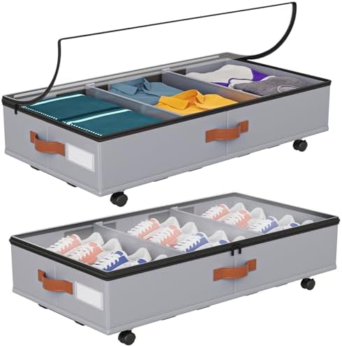 Amazon.com: Futego Under Bed Storage with Wheels, 2 Pack UnderBed ...