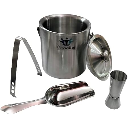 Buy Proniks Stainless Steel Ice Bucket 1.5ltr, with Peg Measure, ice ...