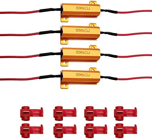 JZK 2x 50W 6-ohm Load Resistors to Fix LED Bulb Flashing Signal Error ...