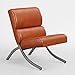 Amazon.com: Rust Colored, Faux Leather Accent Chair, Beautiful Modern ...
