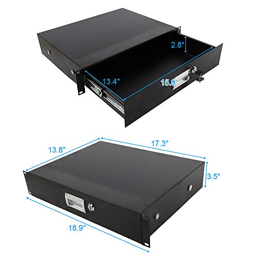 Snapklik.com : Ktaxon 2U Rack Mount Drawer For 19 Inch AV/Network/DJ ...