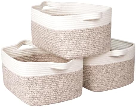 Amazon.com: ODOM 2 Pack Natural Cotton Rope Basket for Organizing, [15 ...