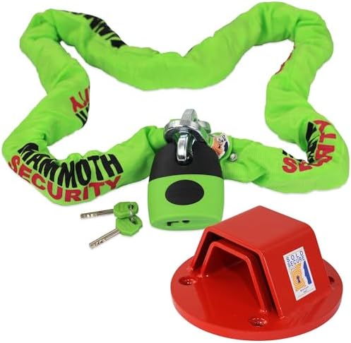 Mammoth Sold Secure Gold Approved Motorcycle Chain & Lock 1.8m + Ground ...