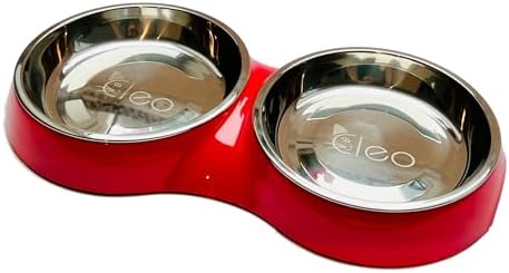 Design Futternapf für Katzen mit Edelstahleinsätzen (2 x 220ml) - rot ...