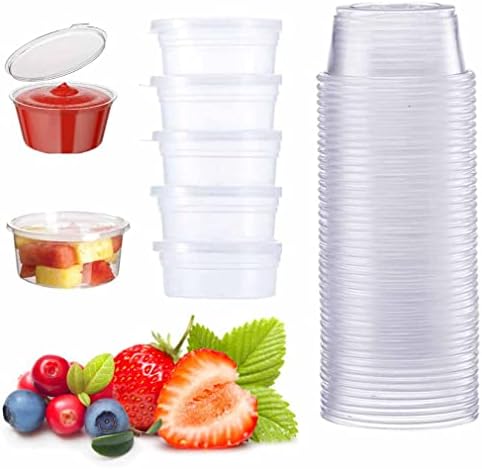50Pcs Plastic Round Food Containers With Lids - BPA Free, Leakproof 4oz ...