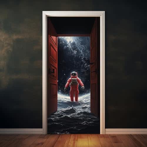 Amazon.com: Realistic astronaut in outer space peeks through the door ...