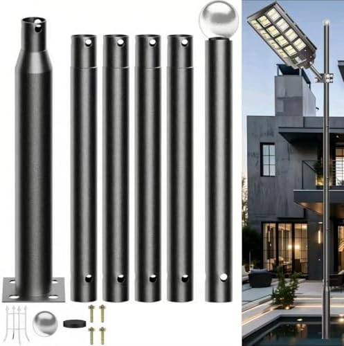 CypikSjj Street Light Pole 20ft Tall - Outdoor Solar Split Street Lamp ...