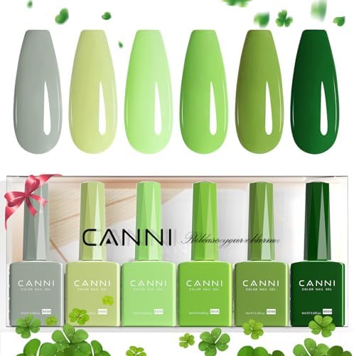 Amazon.com : LanFo Green Gel Nail Polish Set, 6 Colors Gel Nail Polish ...