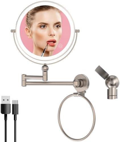 Amazon.com - 8.5" Rechargeable Height Adjustable Wall Mounted Lighted ...