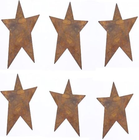Amazon.com: Pack of 6 Rusty Tin Star Cutouts - Rusted Metal Stars for ...