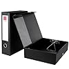 Srvnpioy Black Box - 2 Pack A4 Plastic Archive Box with Lockspring ...