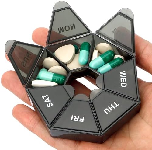 Amazon.com: Pill Organizer, Pill Box, Small Pill Case, Medicine Pill ...