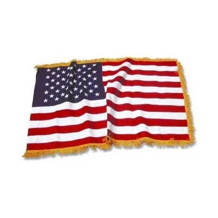 Amazon.com : USA 4x6ft American Flag with Indoor Pole Hem and Fringe ...
