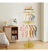 Amazon.com: JINHZIXIU 360° Rotating Clothes Rack Floor Standing Garment ...