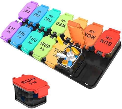Amazon.com: Extra Large Weekly Pill Organizer - 7 Day AM/PM Pill Box ...