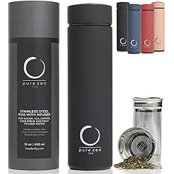 Amazon.com: Pure Zen Tea Thermos with Infuser - Stainless Steel ...