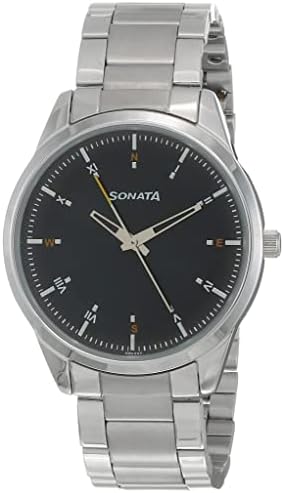 Sonata Smart Plaid Quartz Analog Blue Dial Stainless Steel Strap Watch ...