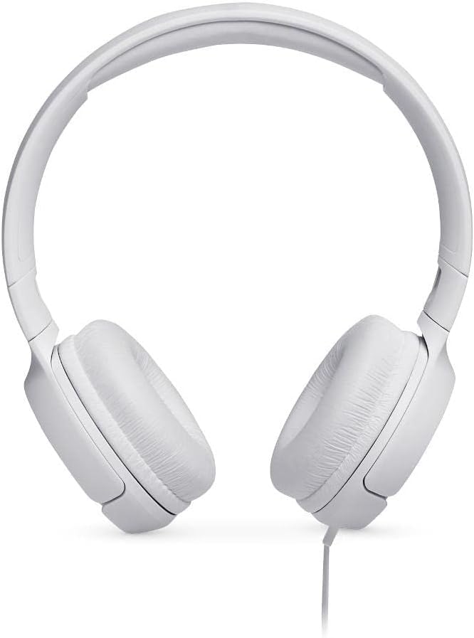 JBL T500 in White – Over Ear Lightweight / Foldable Headphones w/ Pure ...