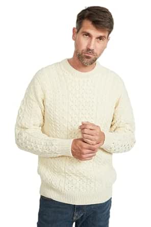 Buy Aran Woollen Mills Mens Irish Wool Sweater, 100% Real Irish Wool ...