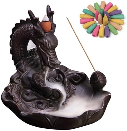 XUDREZ Backflow Incense Burner Waterfall incense Burner ncense Cone ...