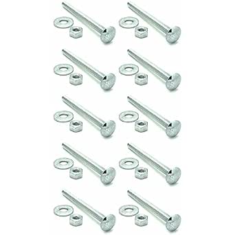 Snug Fastener Ten (10) 1/4-20 x 3" Long Carriage Bolts Set w/Nuts ...