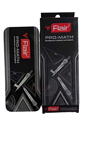 Flair Pro-Math Mathematical Drawing Instrument Box Geometry Box (Black ...