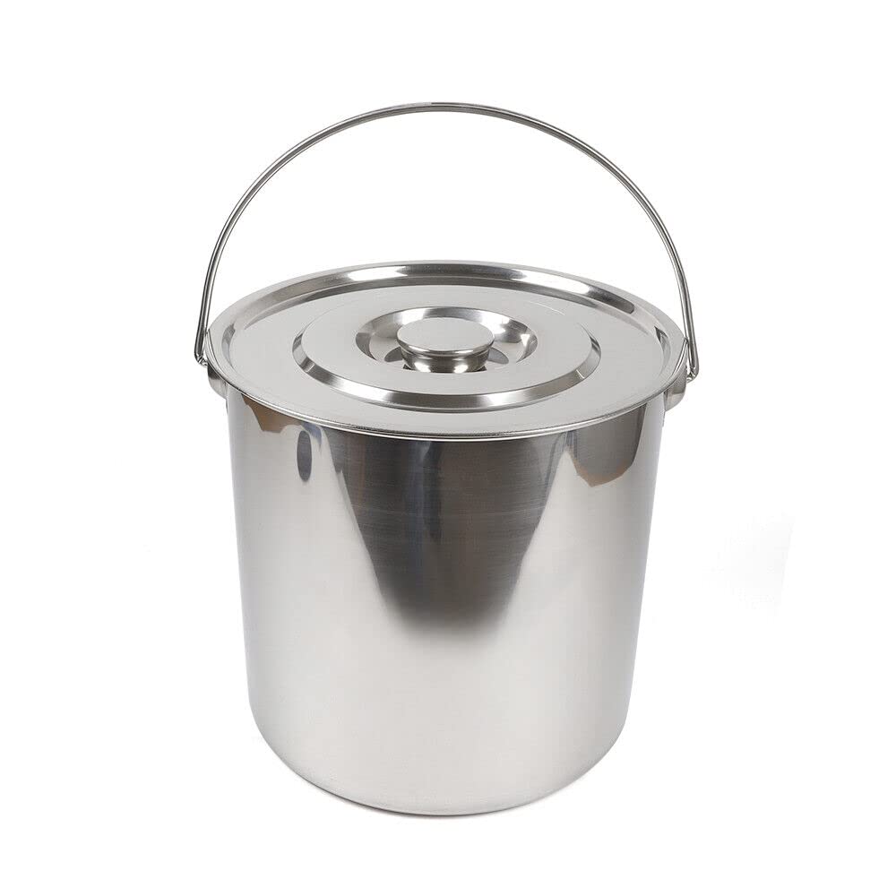 6L 12L 20L Stainless Steel Bucket with Lid Bucket Kitchen Bin Food ...