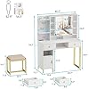 Amazon.com: PAKASEPT Makeup Vanity with Lights,White Vanity Desk with ...
