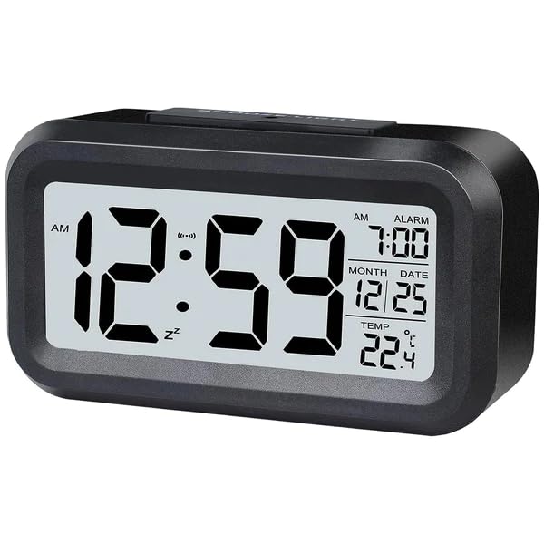 Buy Digital Alarm Clock Table Office Clock with Date Time Temperature ...
