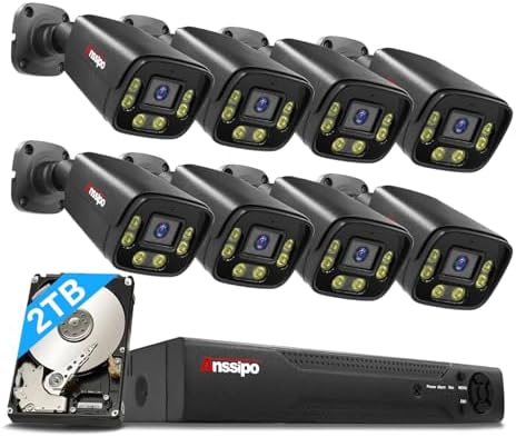 Amazon.com : 5MP POE Security Camera System for Outdoor Indoor, 8pcs ...