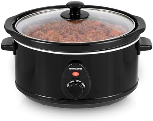 Slow Cooker 6 Qt Slow Cooker 3.5L Tempered Glass Lid & Removable Non ...
