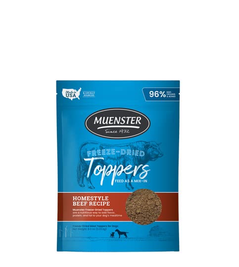 Muenster Freeze-Dried Toppers Homestyle Beef Recipe, Full & Balanced ...