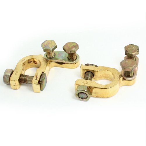 ELECTROPRIME Auto Car Brass Battery Terminal Clips Clamps Gold Tone ...