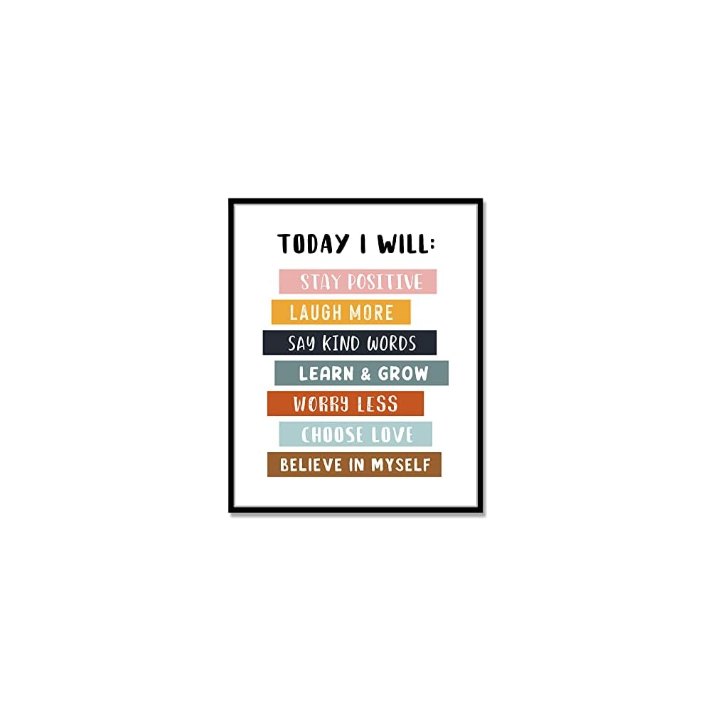 WCDHOR Today I Will Positive Quotes Print, Educational Wall India | Ubuy