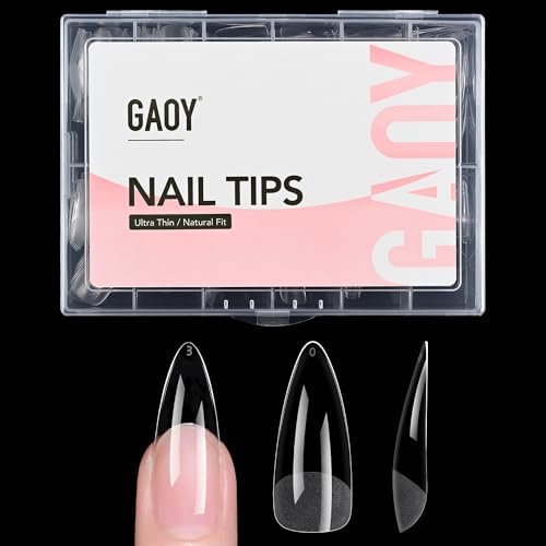 Amazon.com: GAOY Medium Stiletto Fake Gel Nail Tips, 12 Sizes False Full Cover Acrylic Press on ...