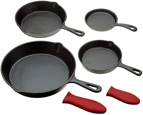 Amazon.com: Mifoci Set of 4 Cast Iron Mini Oval Serving Dish Pans with ...