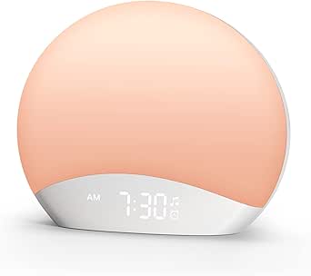 REACHER Sunrise Alarm Clock White Noise Machine with Night Light ...