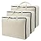 Amazon.com: AMJ Set of 2, Storage Bags with 3-Side Zip Open & Handles ...