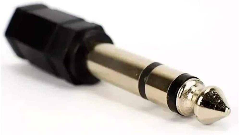 Adaptador Plug Conector P2 Fêmea Para P10 Macho Estéreo Auxiliar Som ...